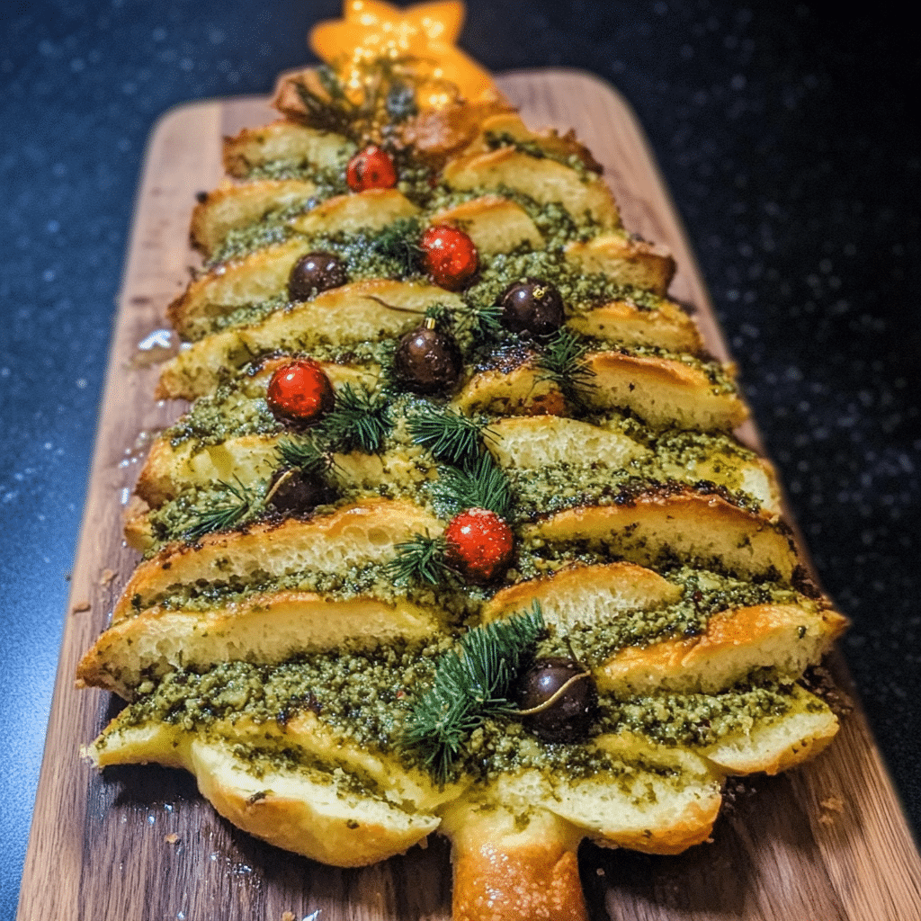 Christmas Tree Pesto Bread