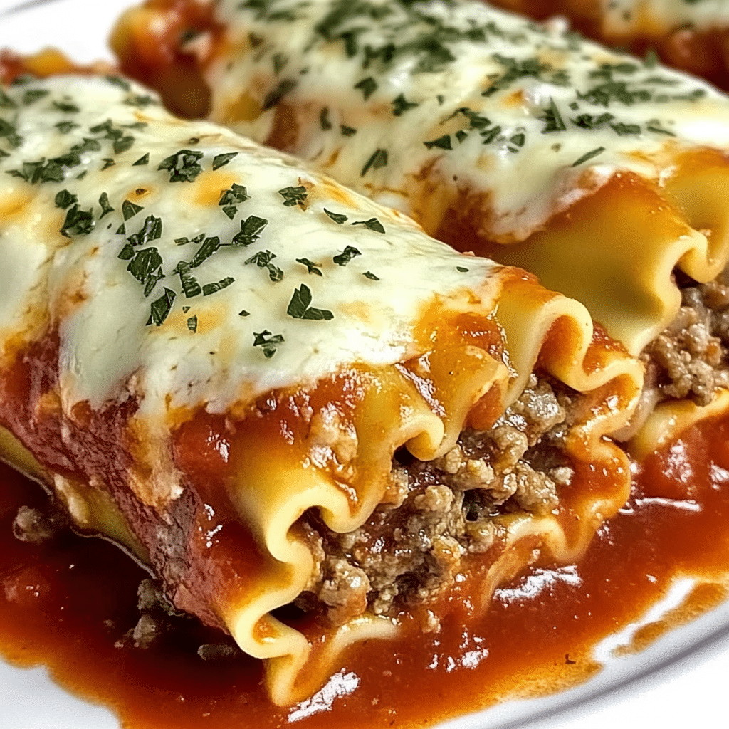 Italian Cheesy Beef Lasagna Roll Ups - Grandma Snacks